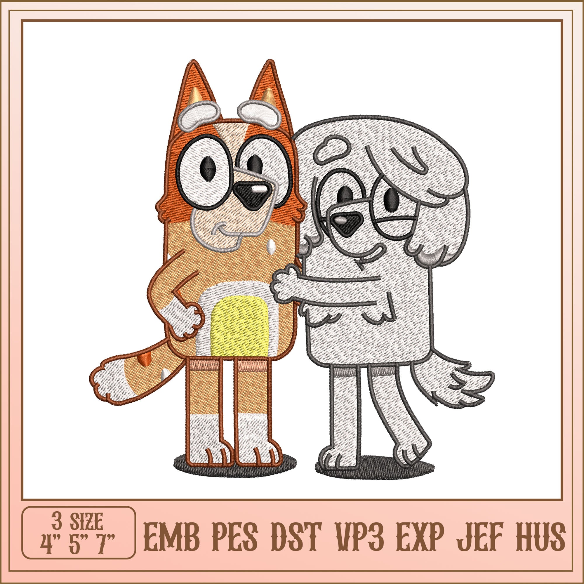 Bluey Bingo Hug Embroidery Design – svg files for cricut