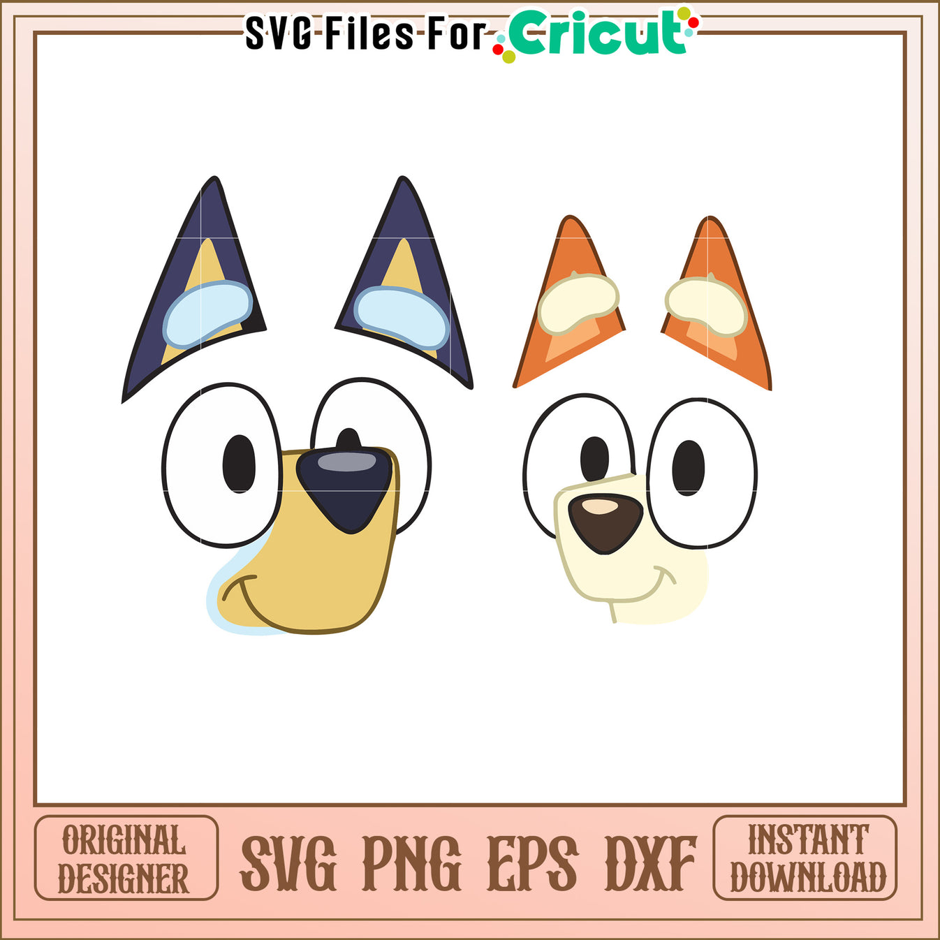 Bluey Bingo SVG Faces – svg files for cricut