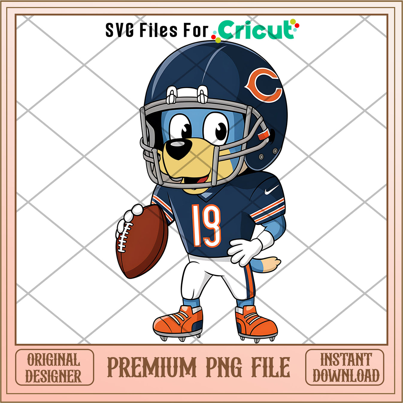 Bluey Chicago Bears rugby player png, Chicago Bears png, NFL png – svg ...