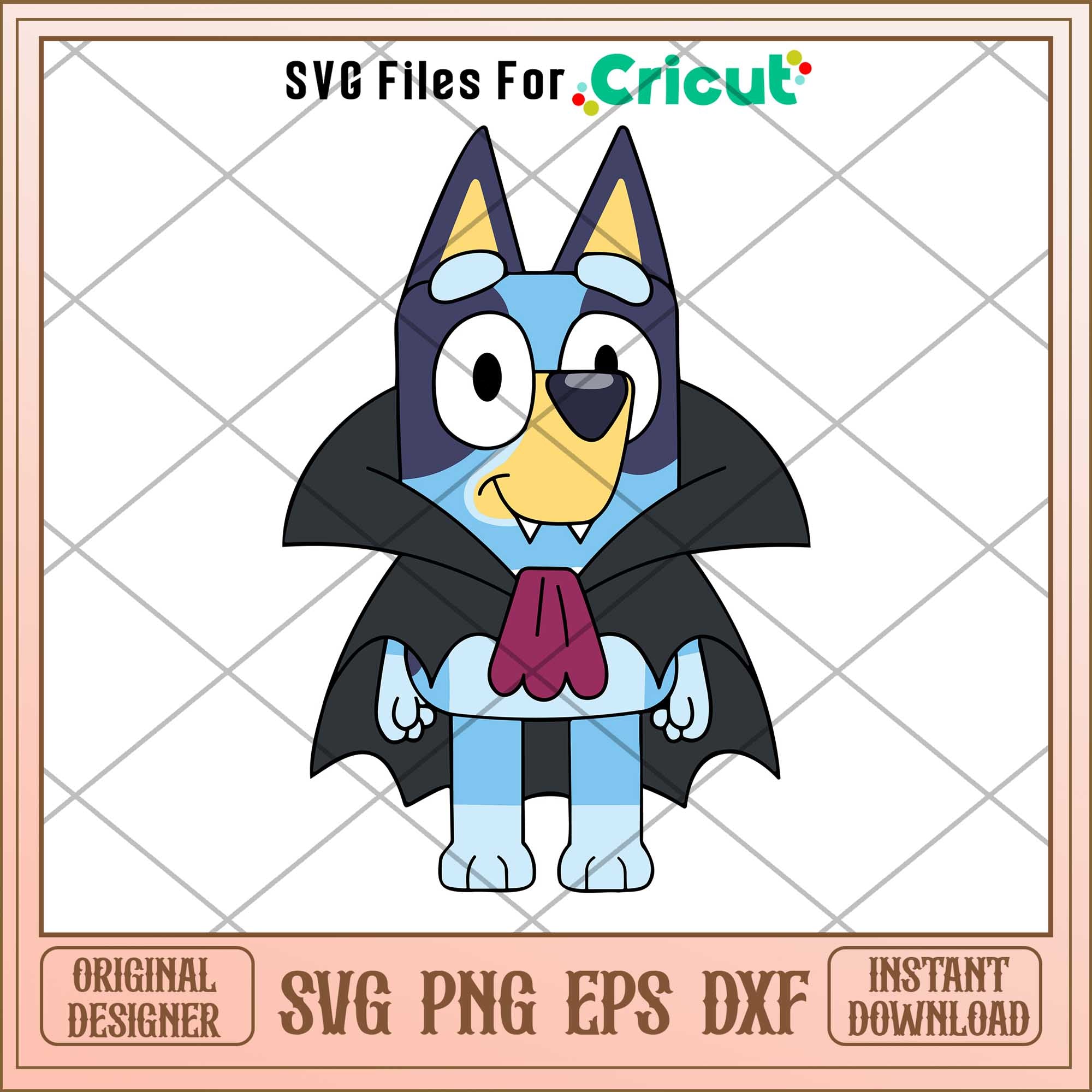 Bluey Dog vampire Halloween Svg, bluey characters svg, Digital Downloa ...