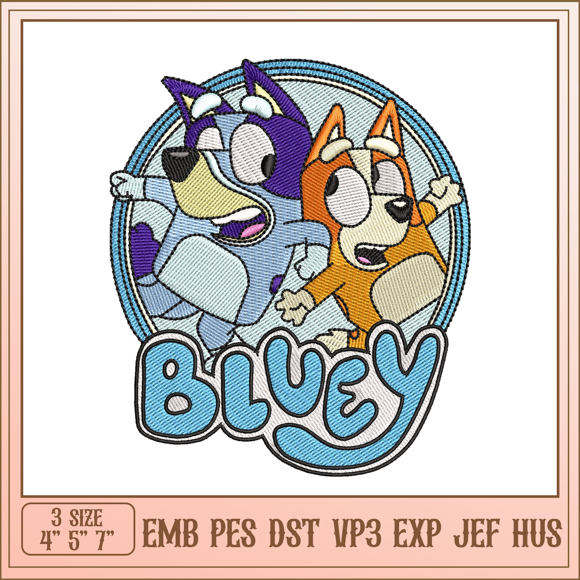 Bluey Embroidery Design – svg files for cricut