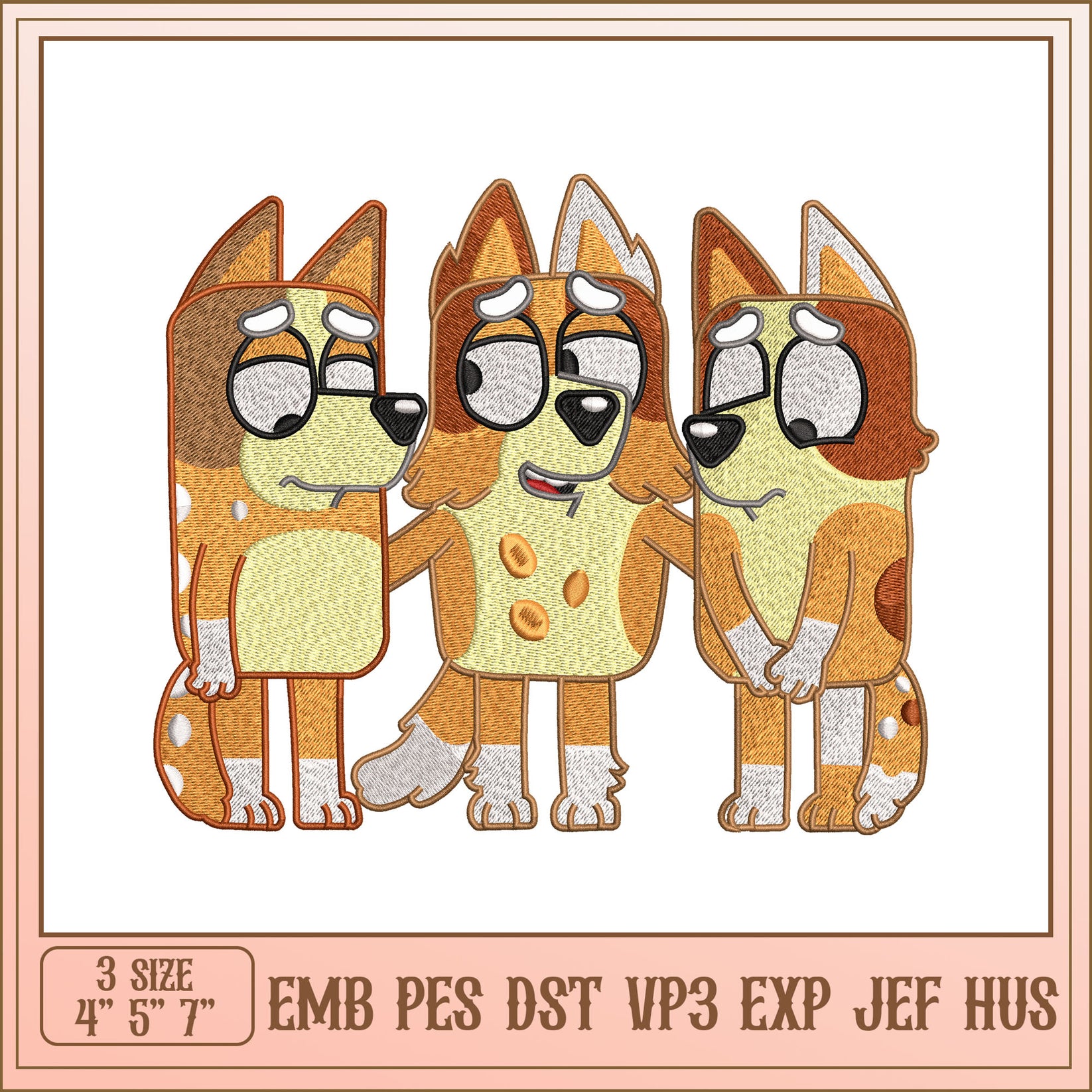 Bluey Embroidery Designs EMB PES DST Formats – svg files for cricut