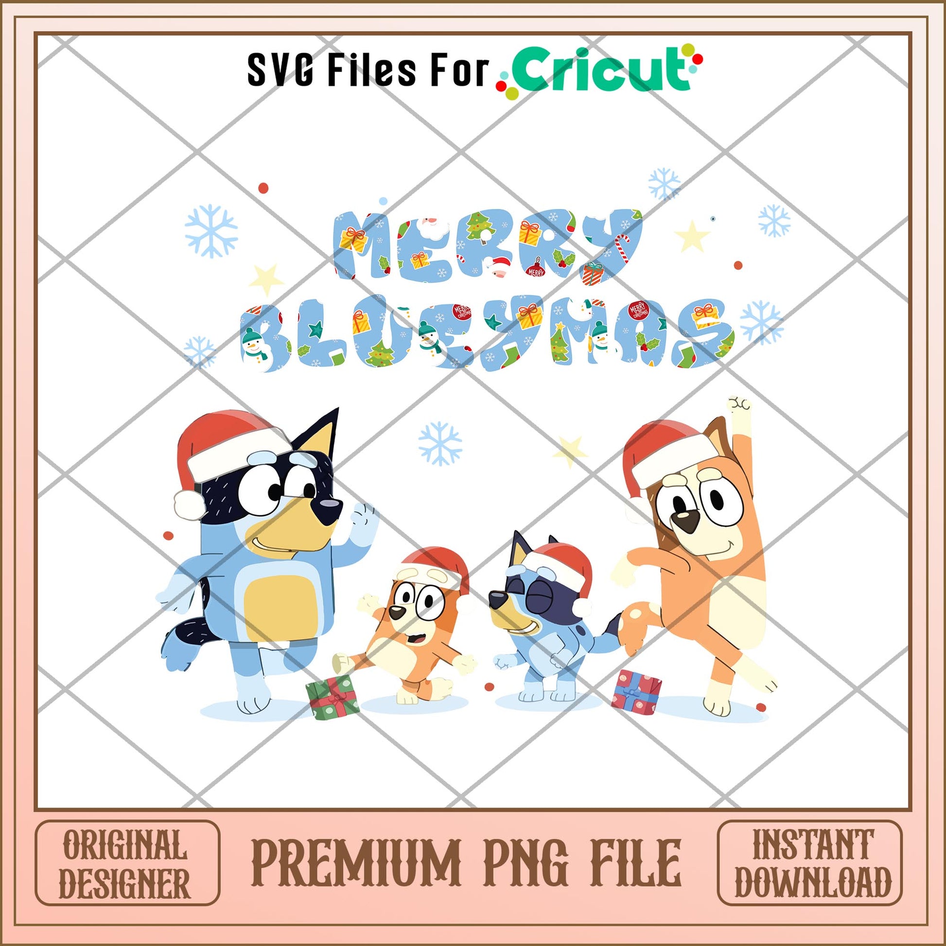 Bluey Family Christmas png, Bluey characters png, Digital Download ...