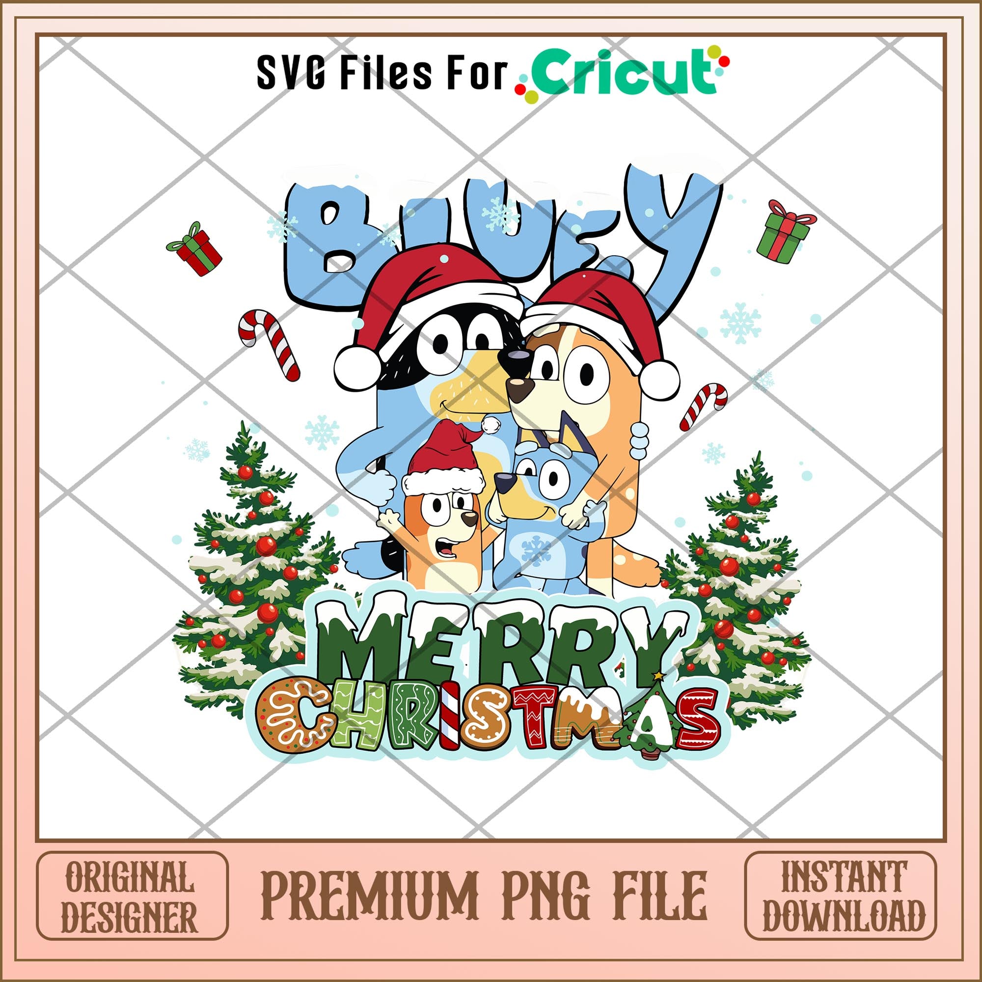 Bluey Family Merry Christmas cartoon png, Bluey characters png, Digita ...