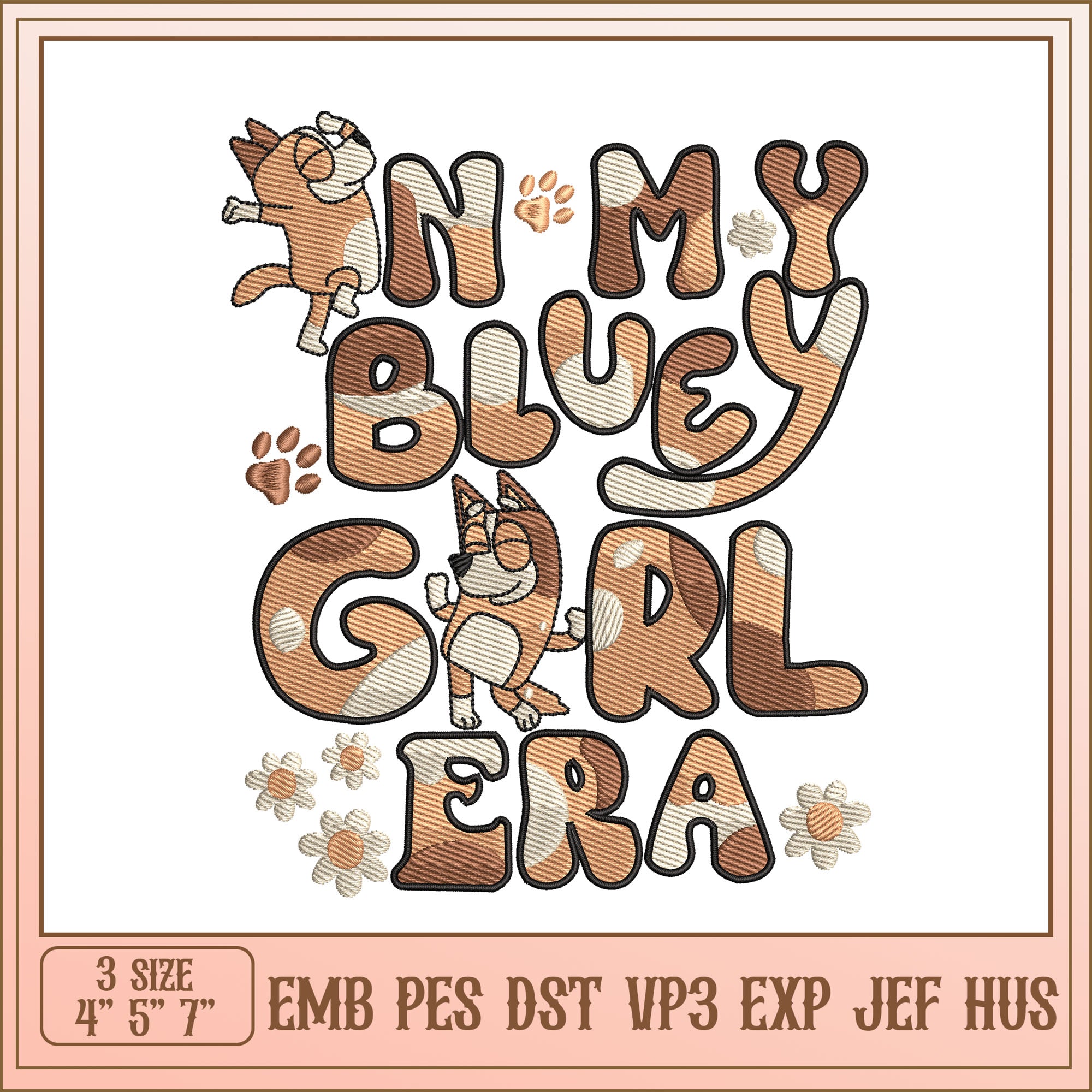 Bluey Girl Era Embroidery Design – svg files for cricut