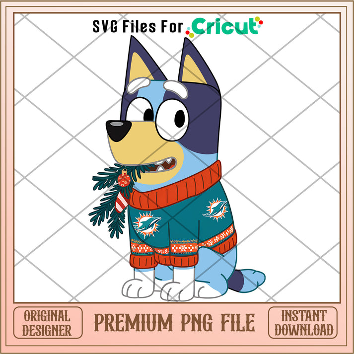 Bluey Miami Dolphins christmas png, Miami Dolphins png, NFL png – svg ...