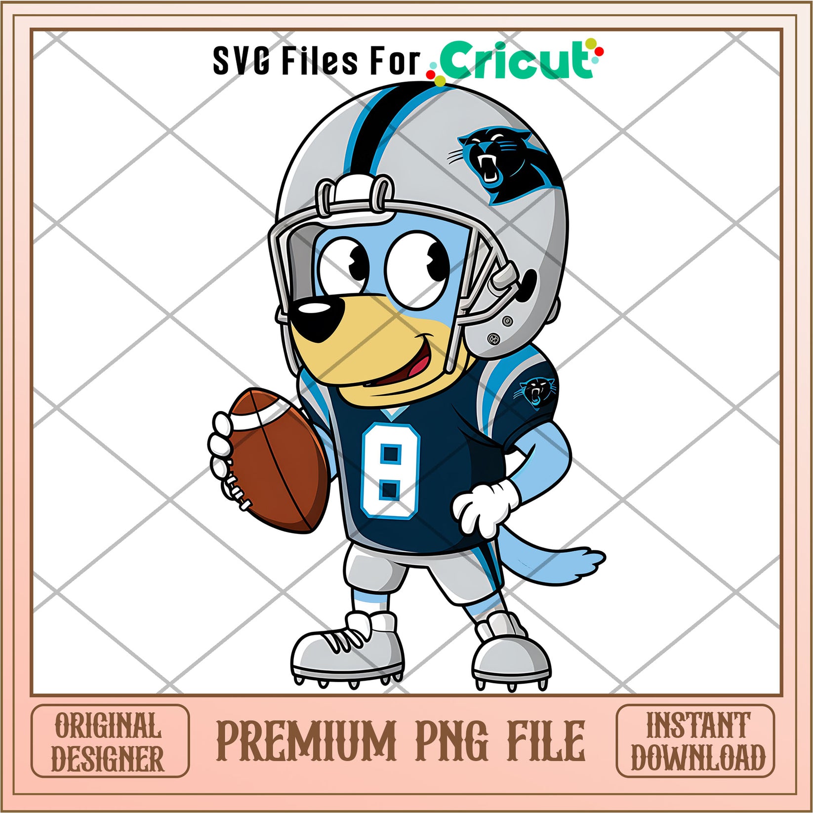 Bluey Panthers rugby player png, Carolina Panthers png, NFL png – svg ...
