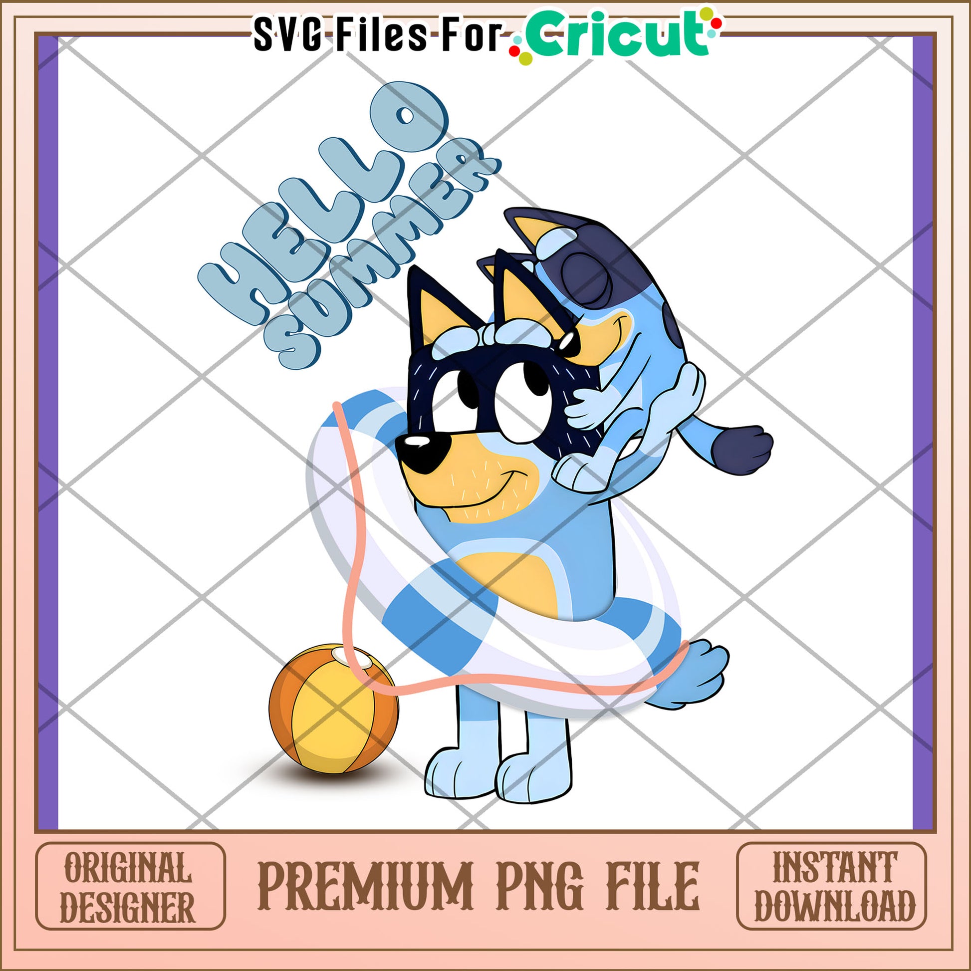Bluey Summer PNG Hello Summer Design – svg files for cricut