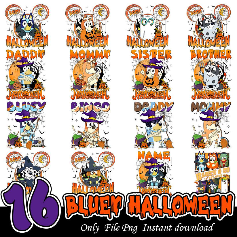Bluey Halloween Mickey head Bundle, Bluey Horror art png bundle – svg ...