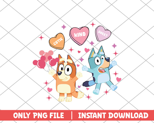 Bluey and Bingo cute kind sweet cartoon png – svg files for cricut