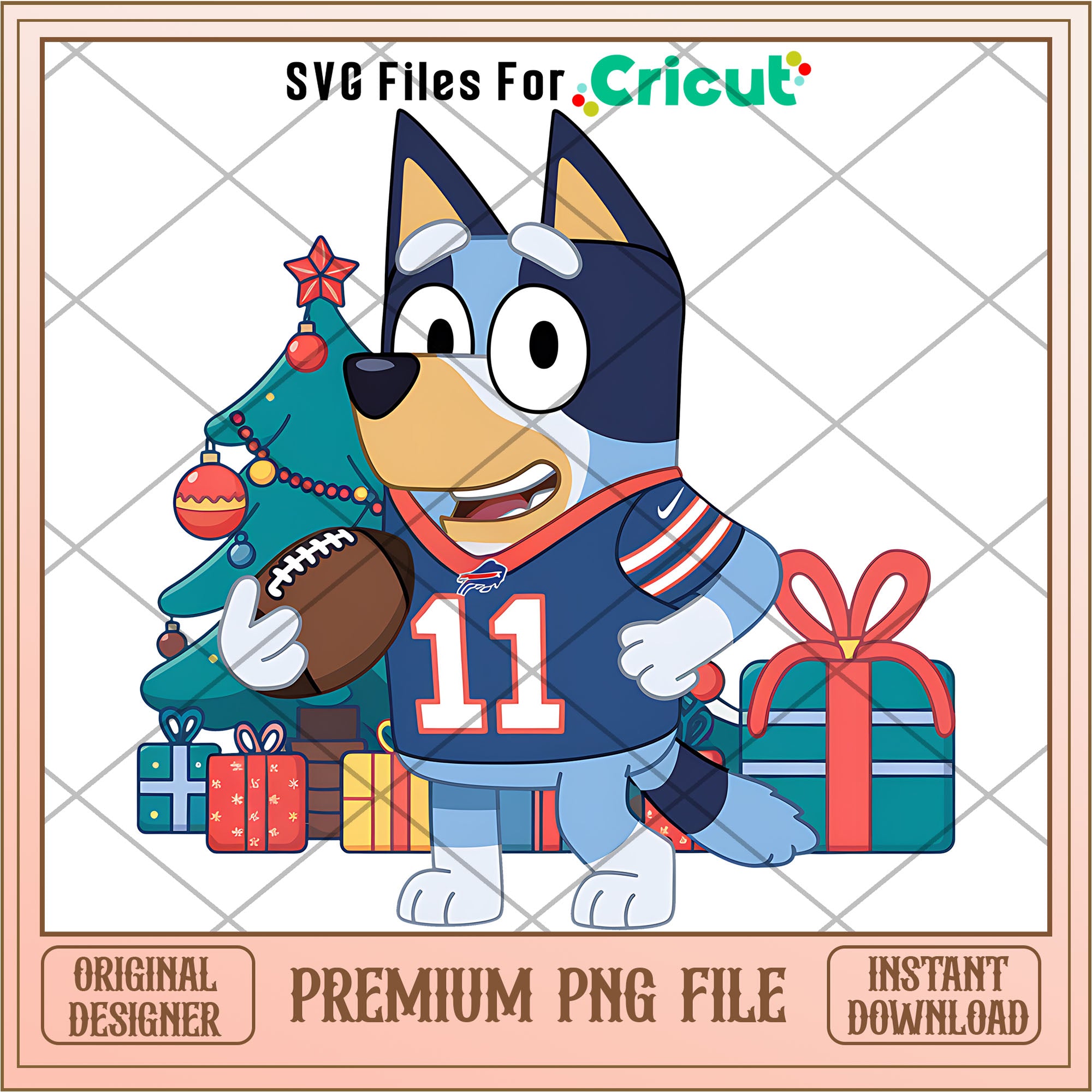 Bluey dad Buffalo Bills christmas tree png, Buffalo Bills png, NFL png ...