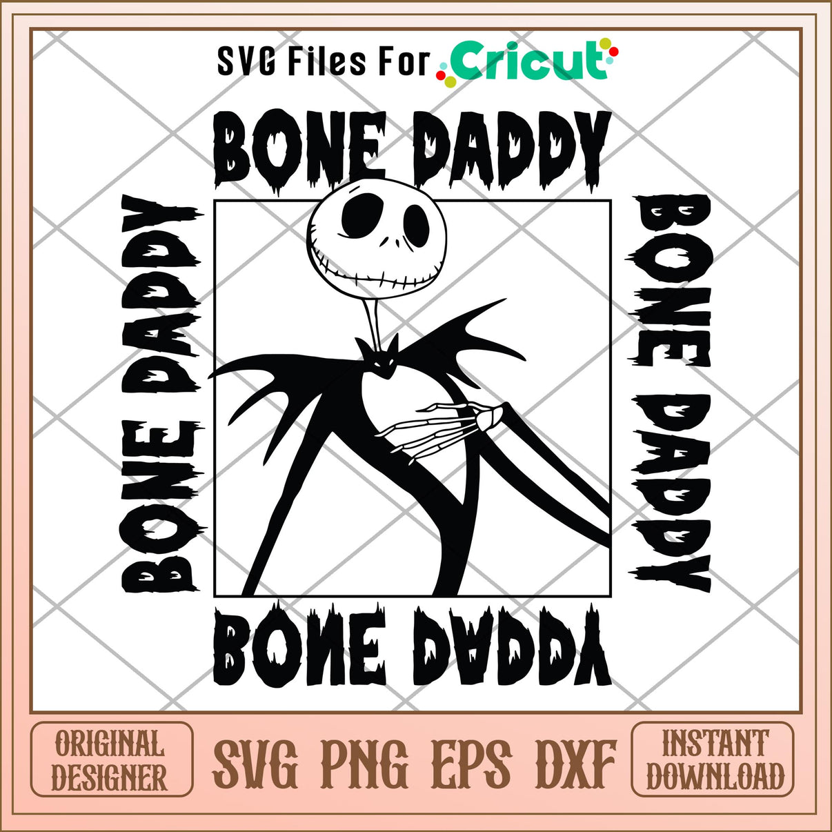 Bone Daddy Jack Skellington svg, Nightmare Before Christmas svg, digit ...