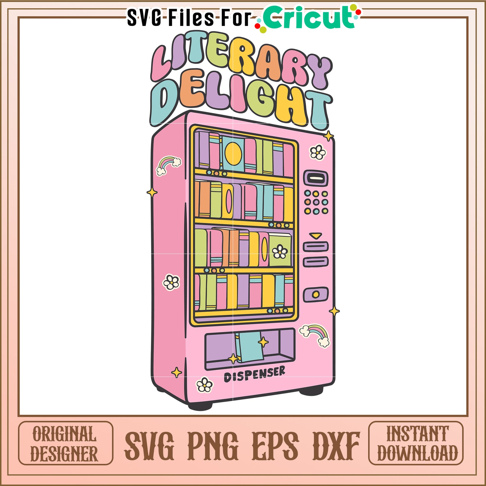 Book Vending Machine SVG Cricut Cut File – svg files for cricut