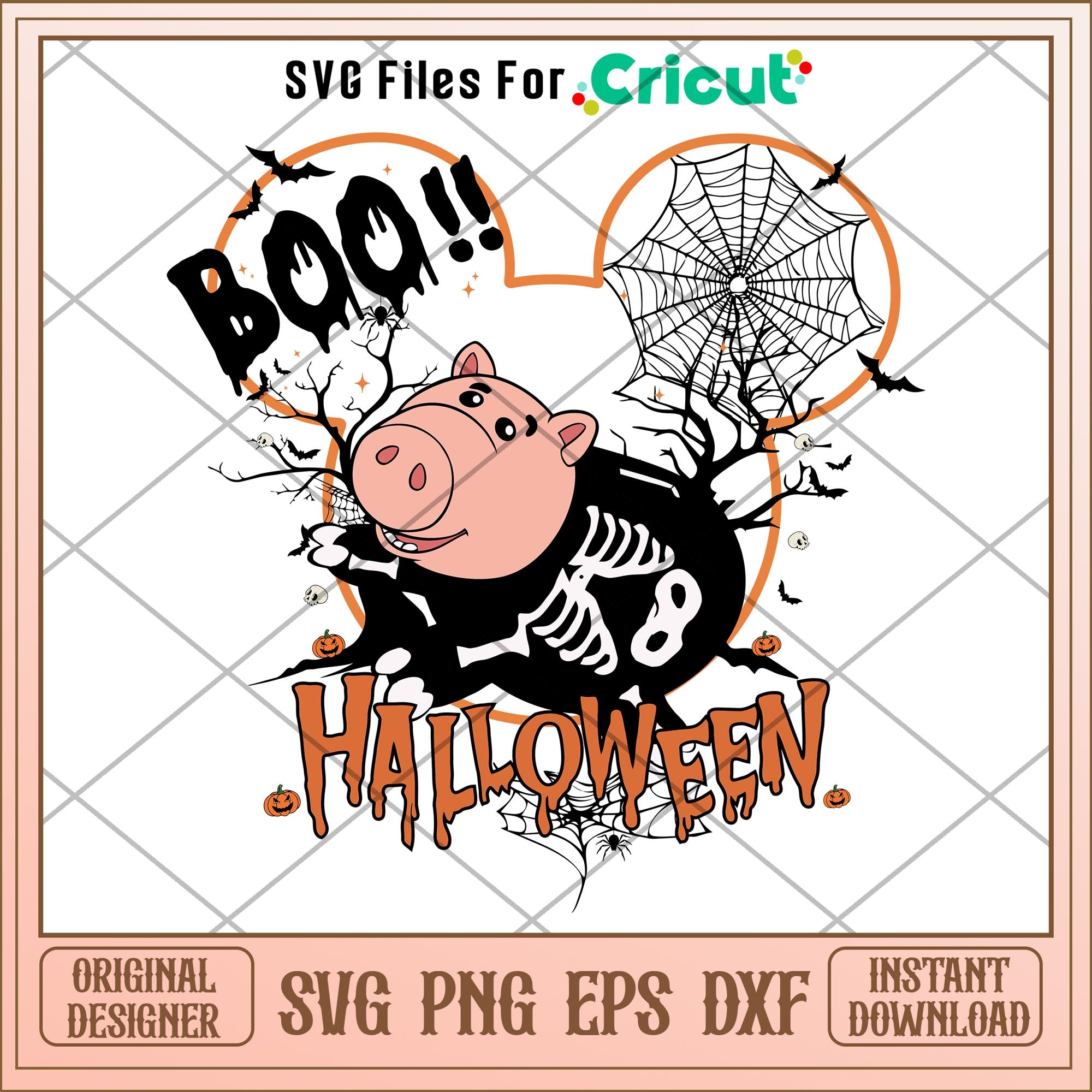 Boo pig Skeleton Halloween svg, peppa pig png, digital download – svg ...