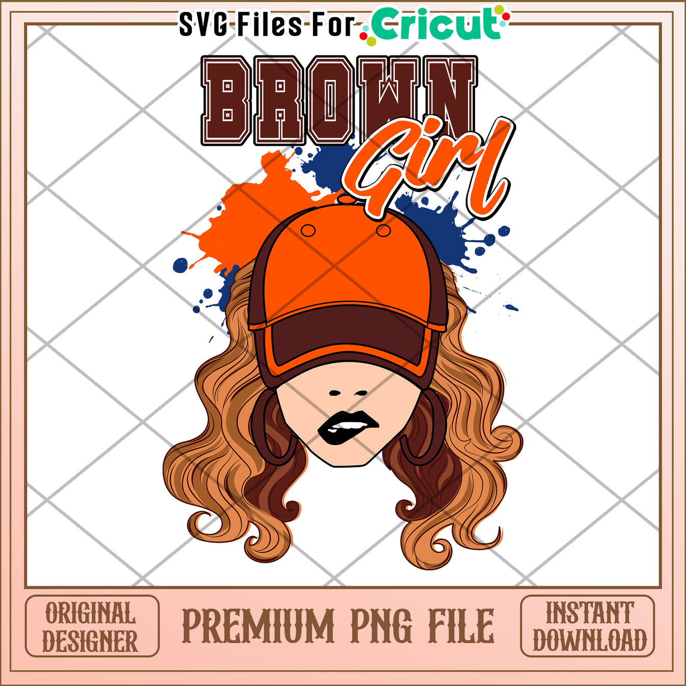 Brown Girl SVG Design for Cricut, Premium Instant Download PNG File ...