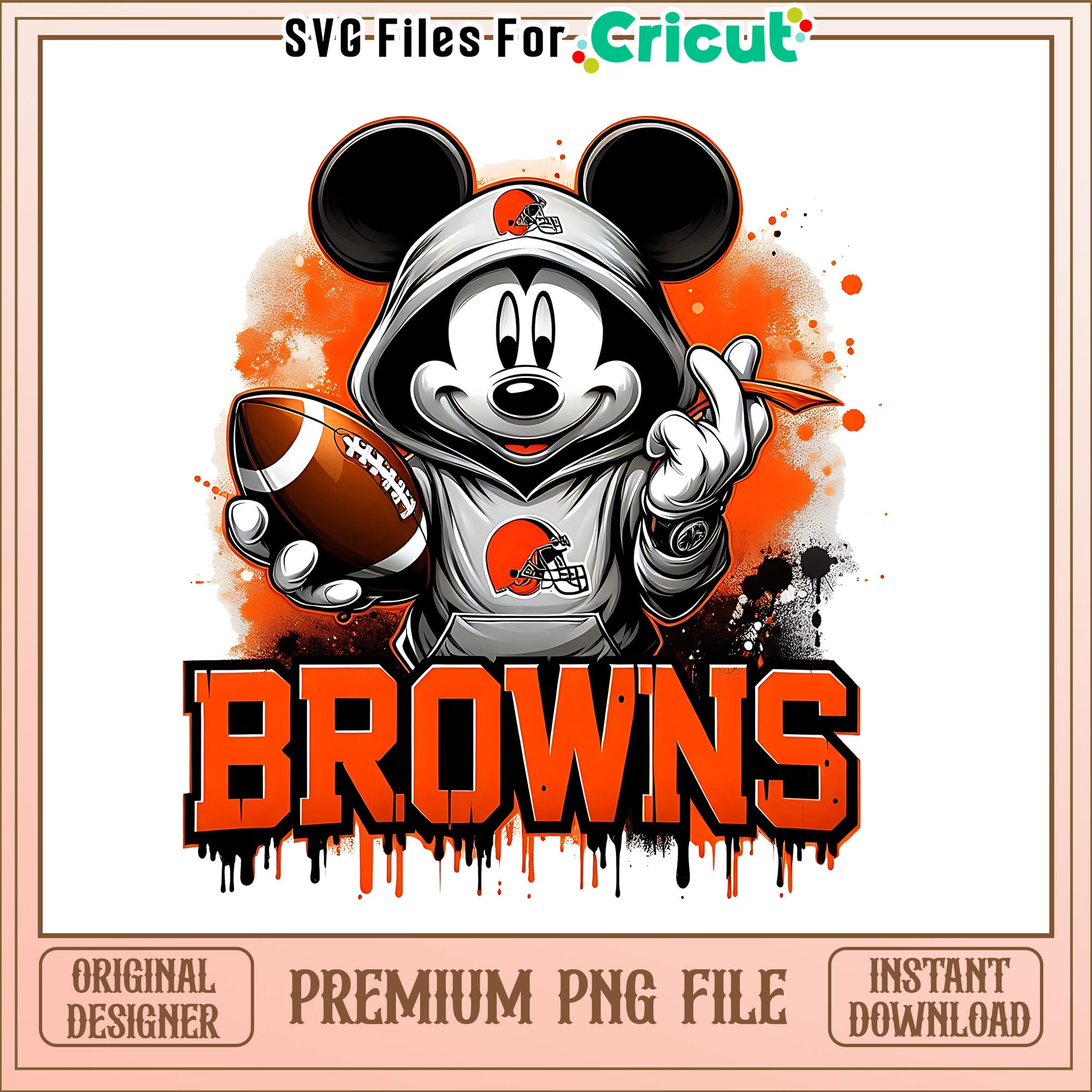Browns Mickey rugby ball png, Cleveland Browns png, NFL png – svg files ...