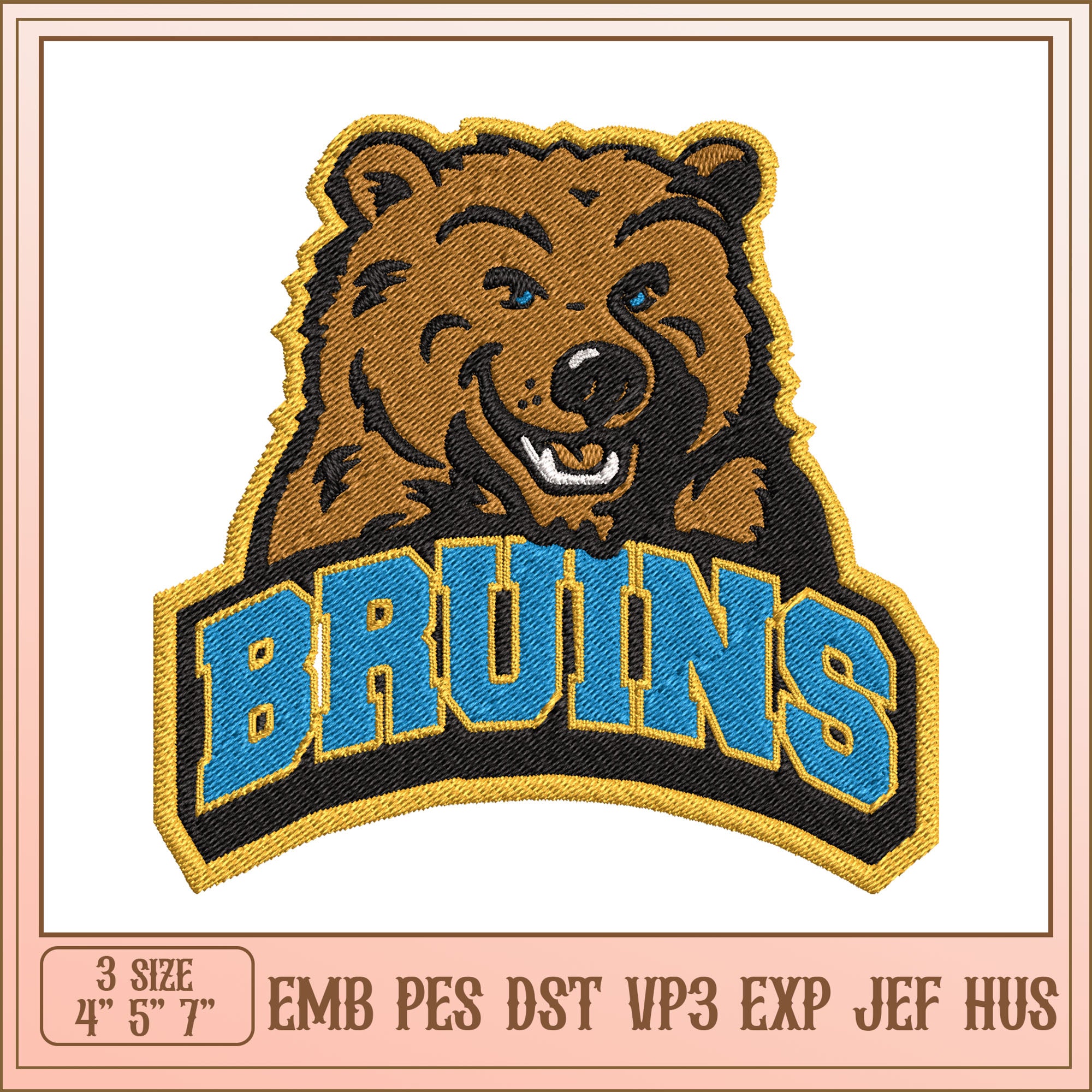 Bruins Bear Embroidery Design – svg files for cricut
