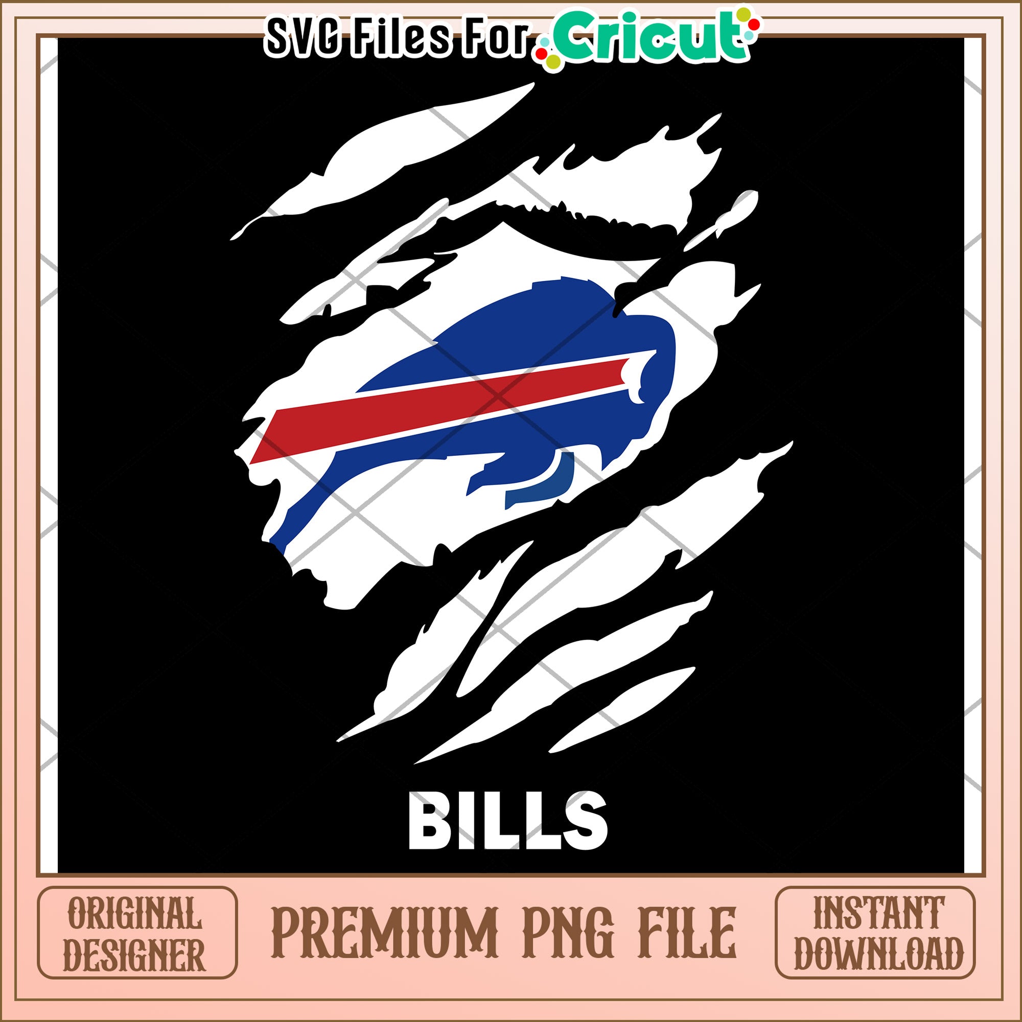 Buffalo Bills Logo Design for Cricut, Premium PNG Instant Download ...