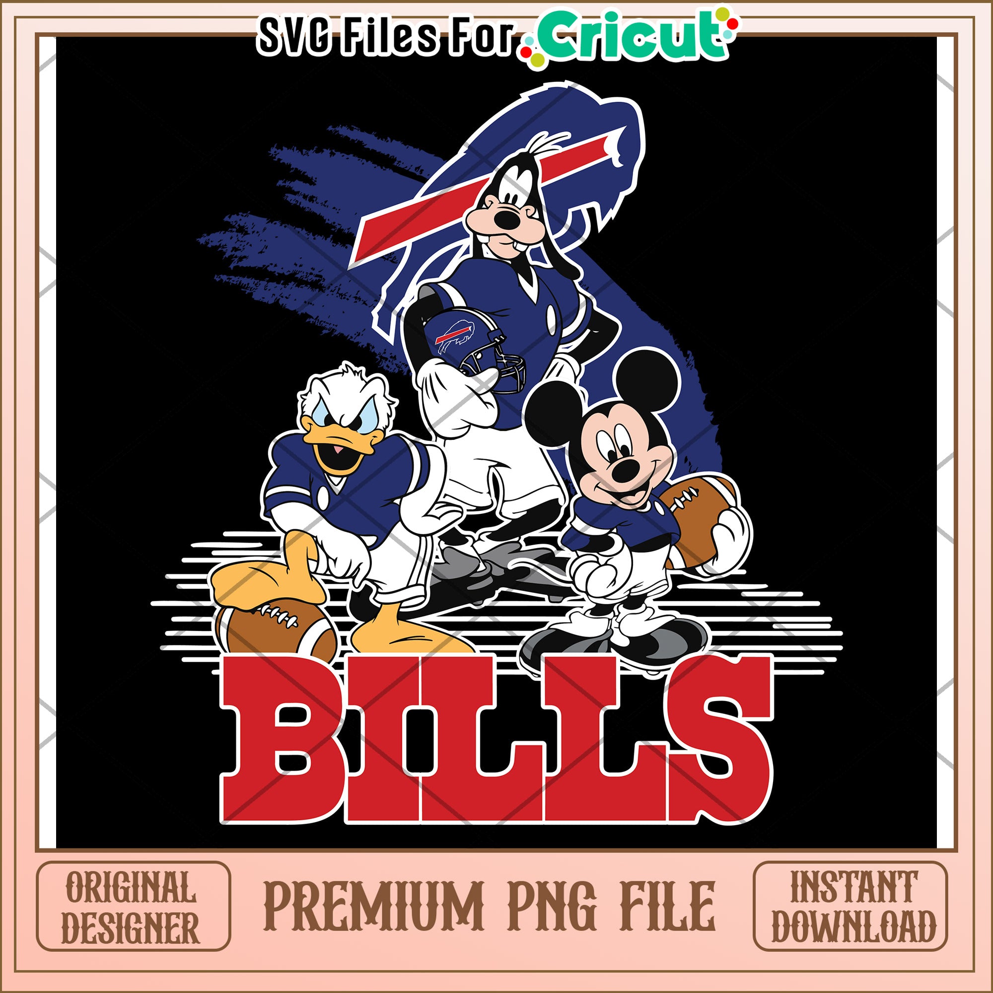 Buffalo Bills Mickey Mouse Team Spirit PNG, Fun Sports Design Download ...
