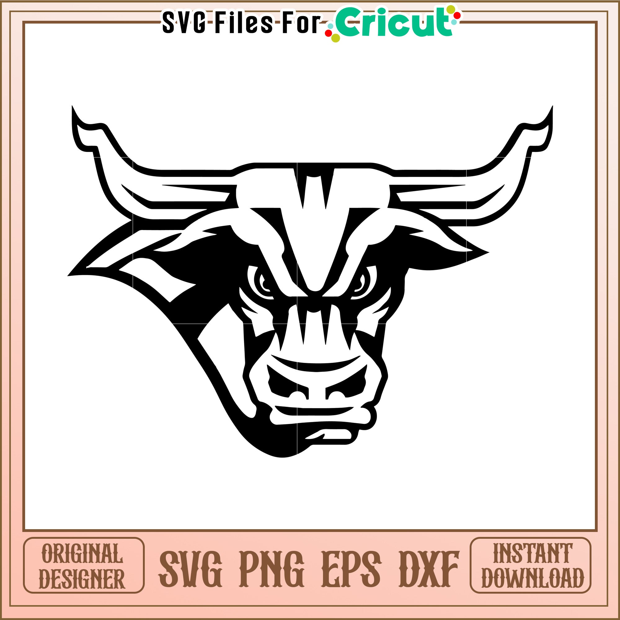 Bull Head SVG Design for Cricut, Instant Download for Craft Projects ...