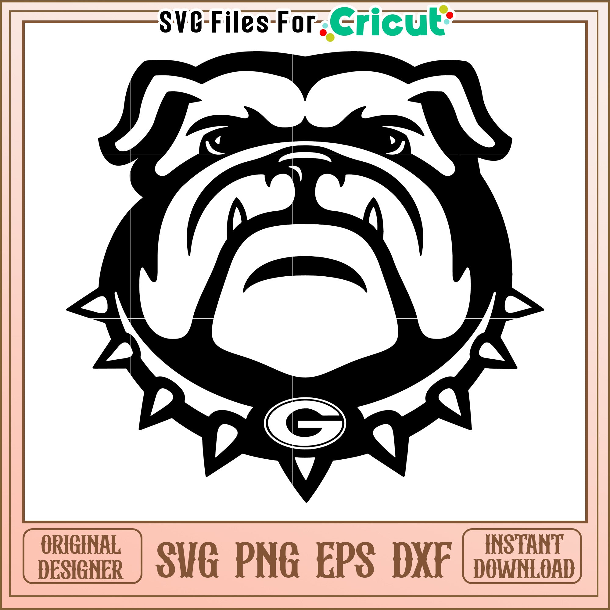 Bulldog Mascot SVG File for Cricut, Instant Download for Easy Crafting ...