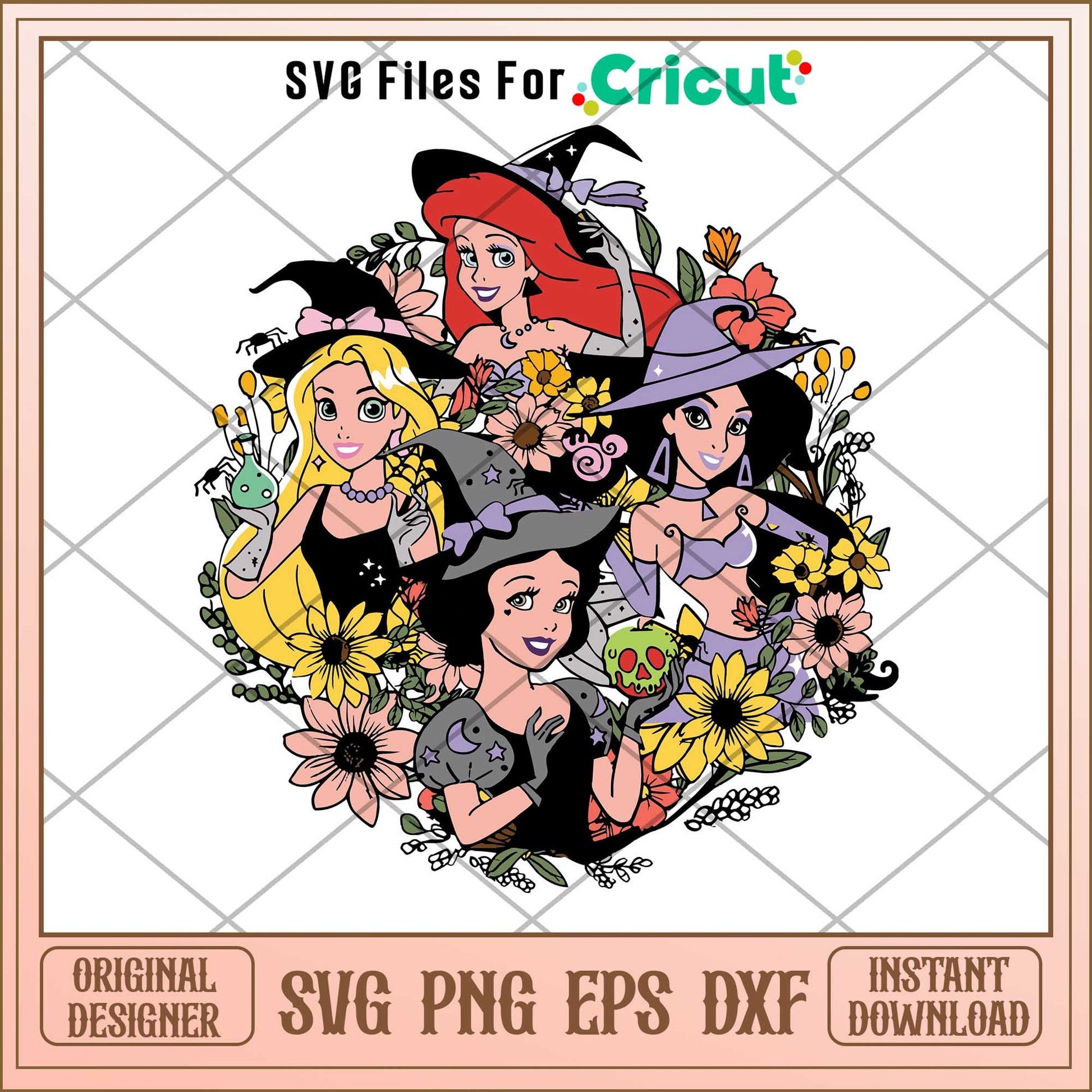 Bundle Disney Halloween Princess svg, Disney princess name svg, digita ...