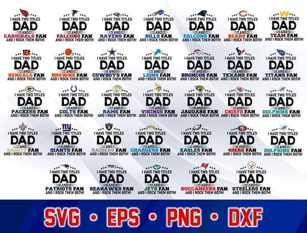 I hate two titles dad and logo nfl bundle svg, nfl team logos svg – svg ...