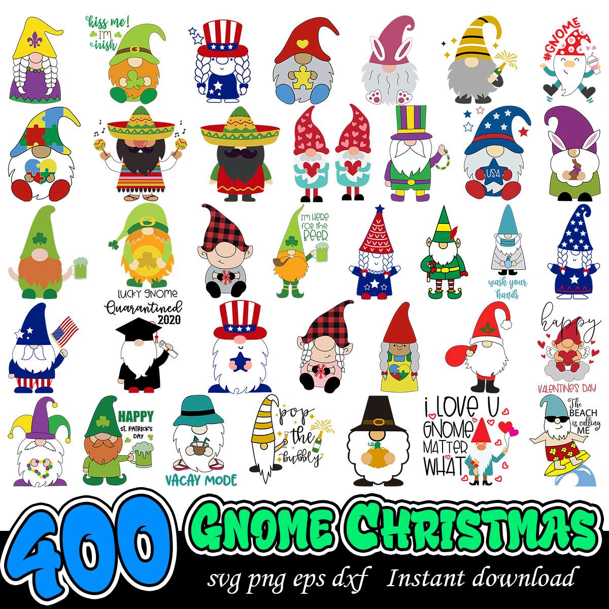 Gnome Christmas characters svg bundle, Christmas characters svg bundle ...