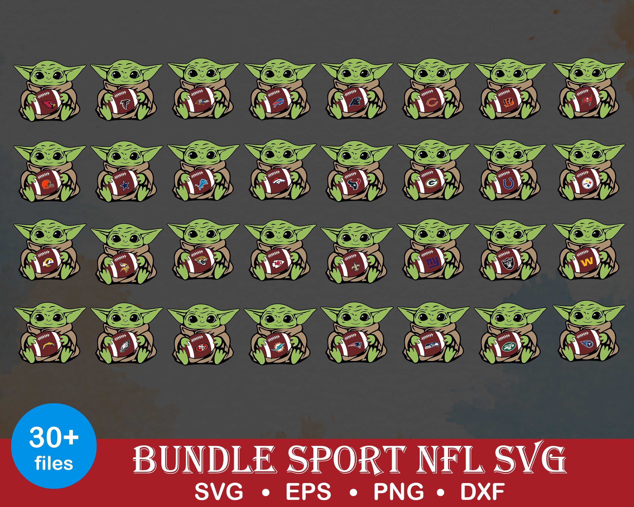 baby yoda logo nfl football design bundle svg, football logo svg – svg ...