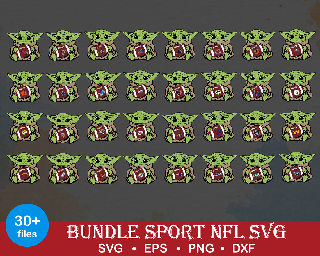 baby yoda logo nfl football design bundle svg, football logo svg – svg ...