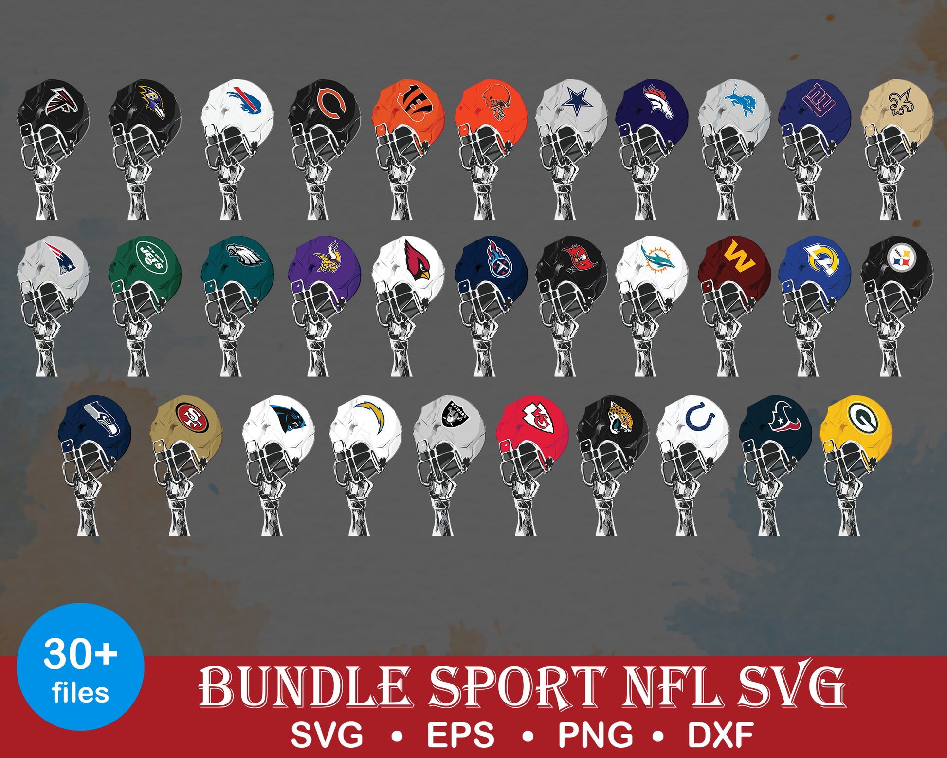 Hand helmet logo nfl football design bundle svg, 32 nfl logos svg – svg files for cricut