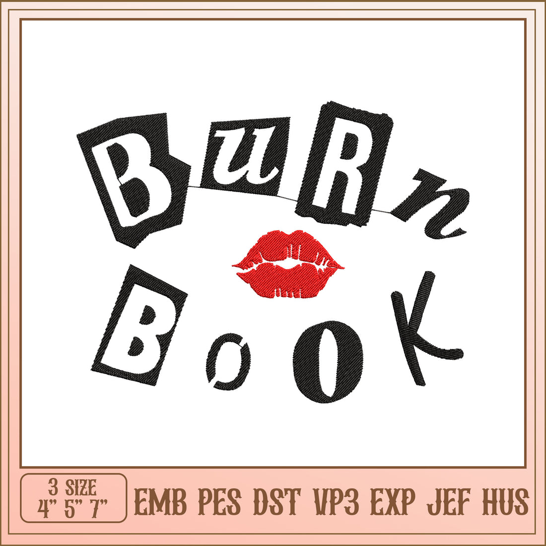 Burn Book Embroidery Design – svg files for cricut