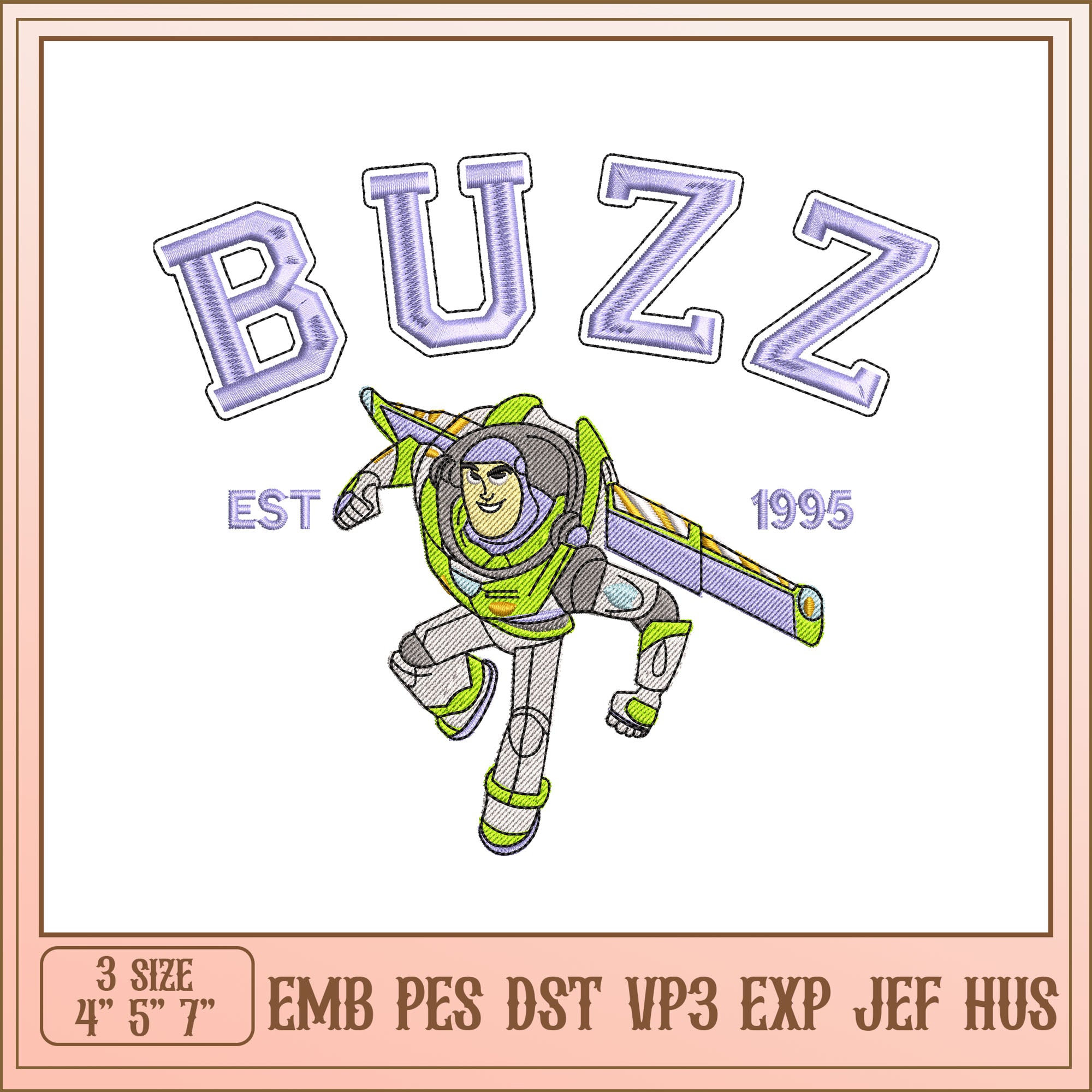 Buzz Lightyear Embroidery Design File in Multiple Sizes 1995 – svg ...