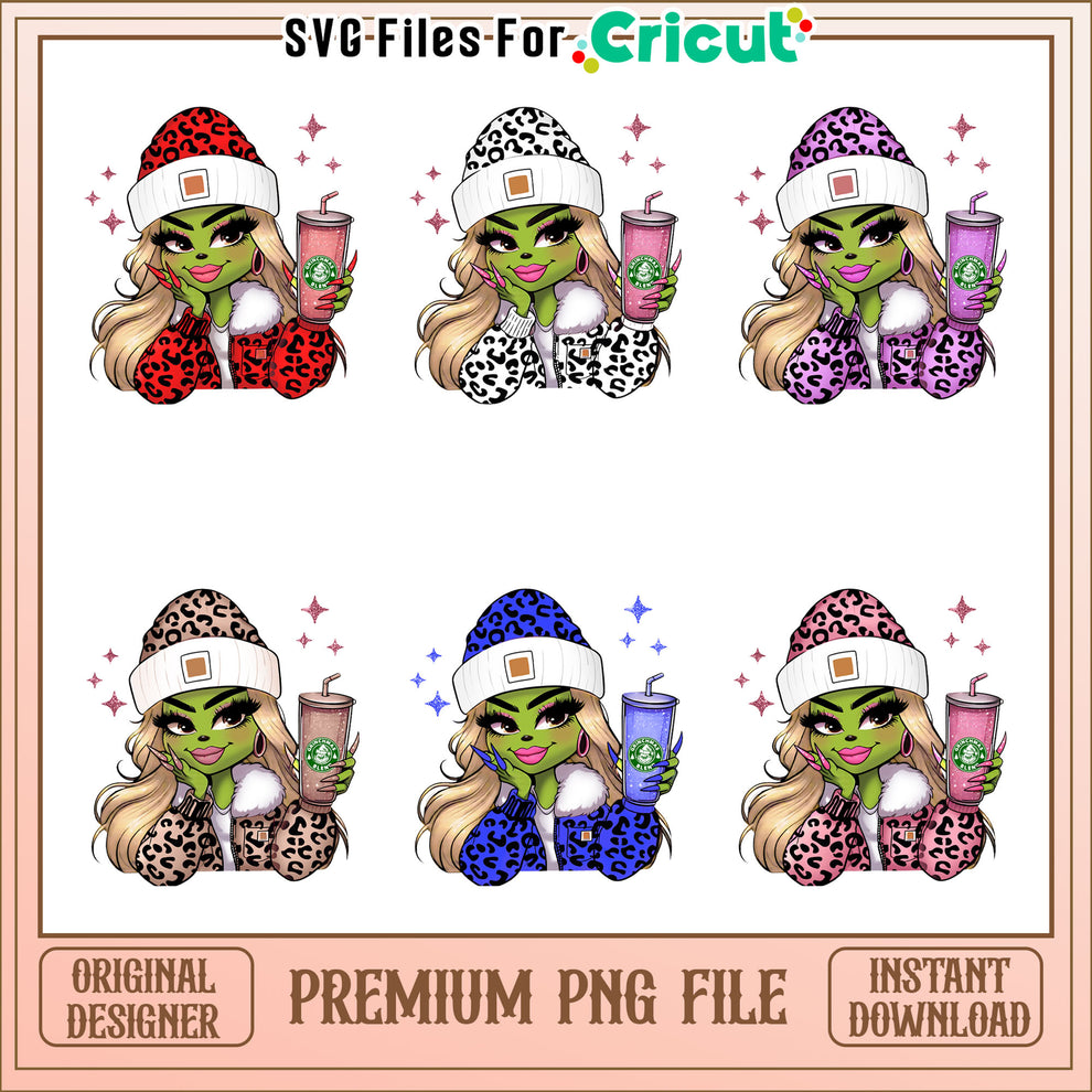 Leopard grinch coffee starbucks bundle png, grinch coffee png – svg ...