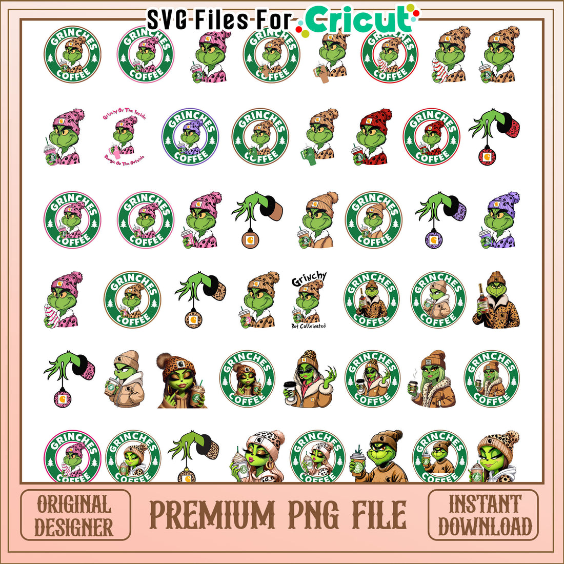leopard grinches coffee logo bundle png, grinch coffee png – svg files ...