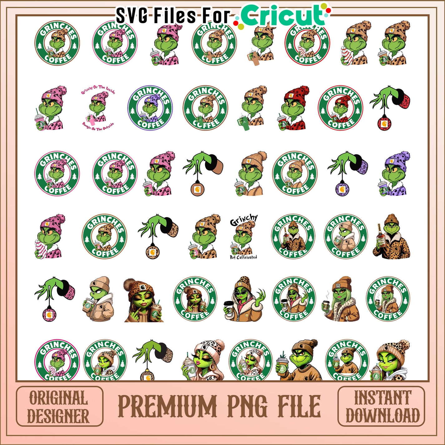 leopard grinches coffee logo bundle png, grinch coffee png – svg files ...
