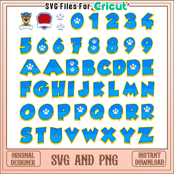 Chase paw patrol font bundle design svg, police chase cartoon svg – svg ...