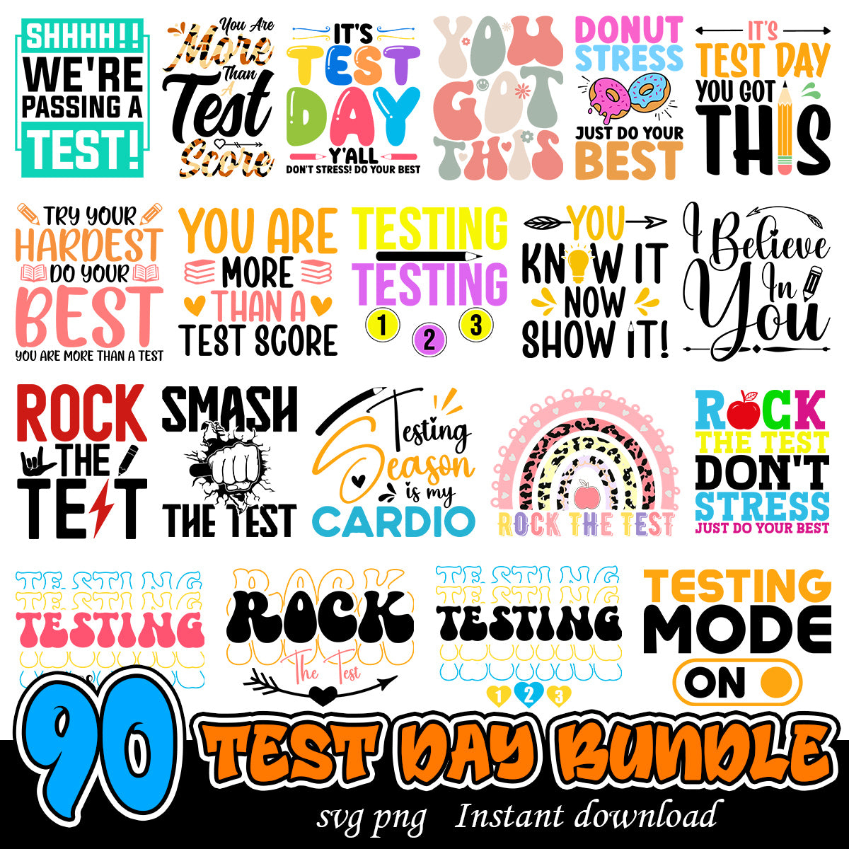 Test Day bundle, Rocking test day svg bundle – svg files for cricut
