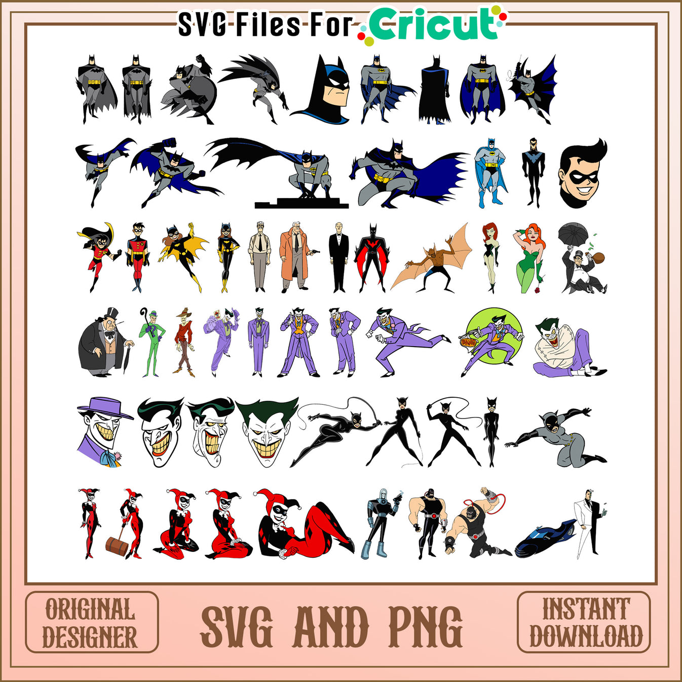 Batman cartoon characters bundle svg, the batman cartoon svg – svg ...