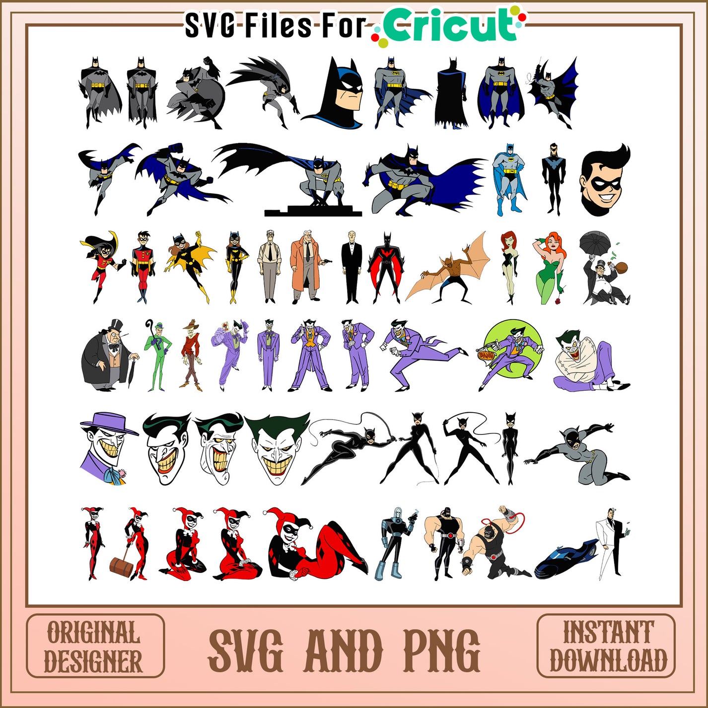 Batman cartoon characters bundle svg, the batman cartoon svg – svg ...