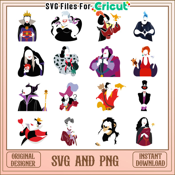 Disney villains portrait bundle svg, all villains disney svg – svg ...