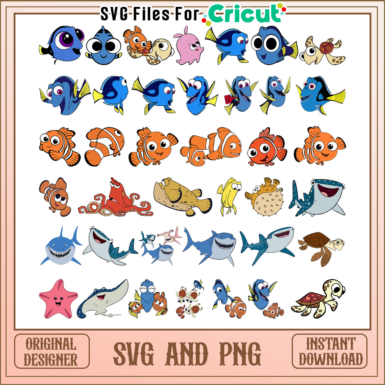 Disney finding nemo bundle svg, finding nemo characters svg – svg files ...