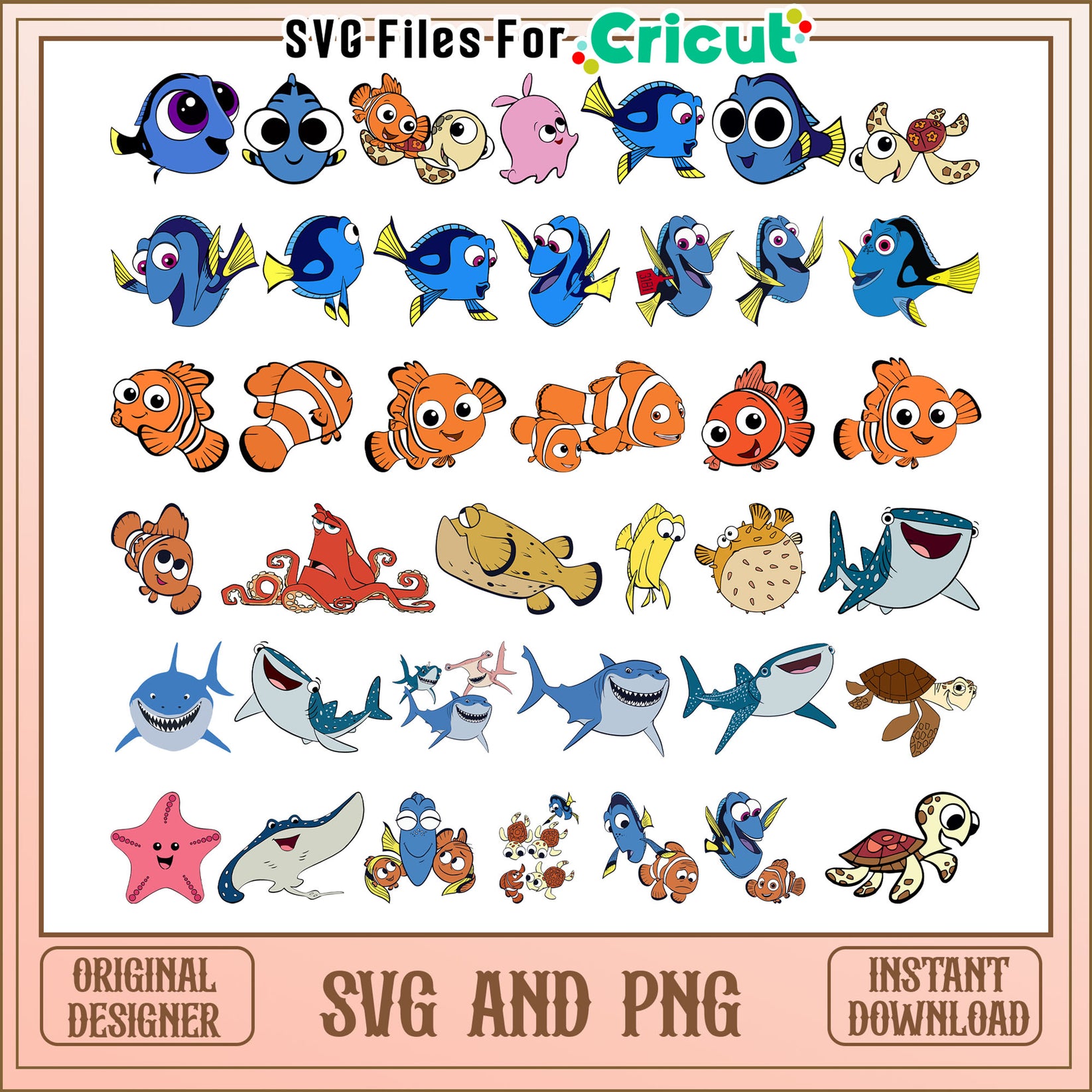 Disney finding nemo bundle svg, finding nemo characters svg – svg files ...
