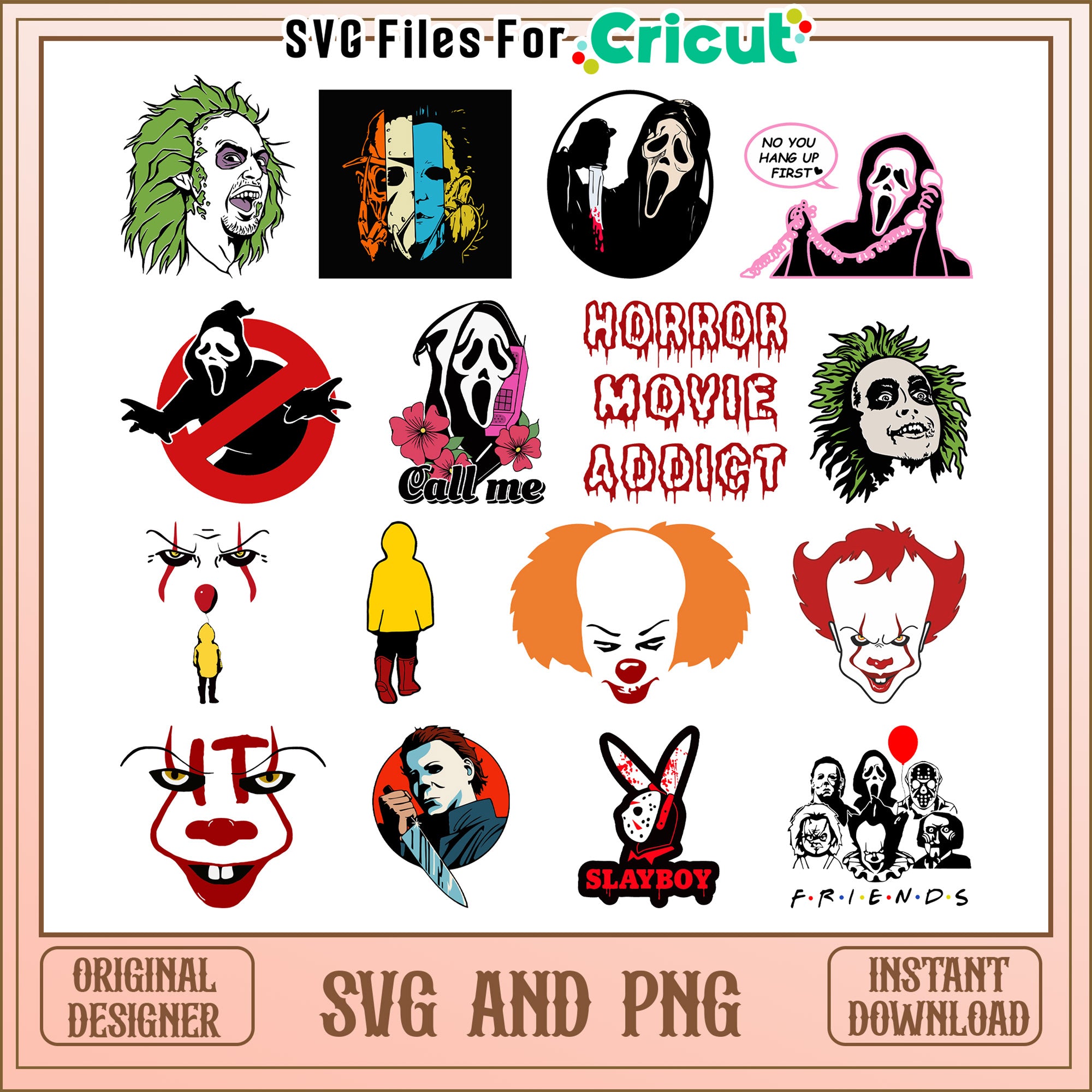 Horror movie addict bundle svg, horror movie characters svg – svg files ...