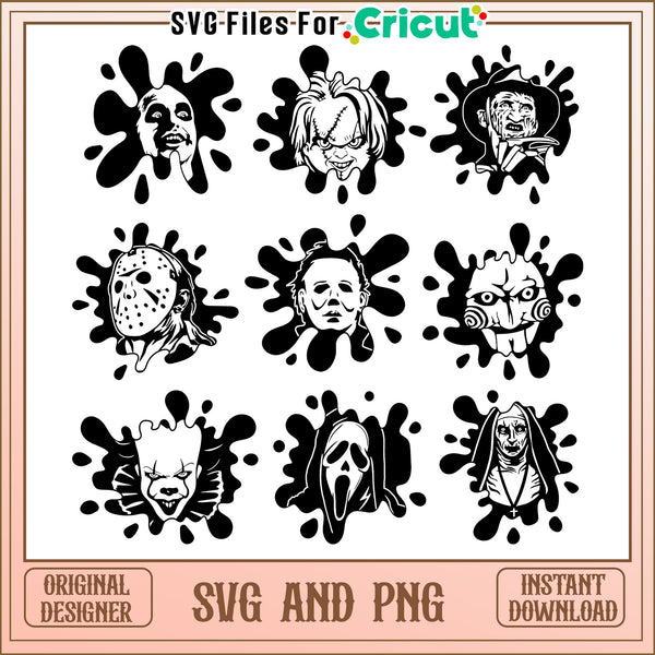 Horror movie blood black white bundle svg, horror movie svg – svg files ...