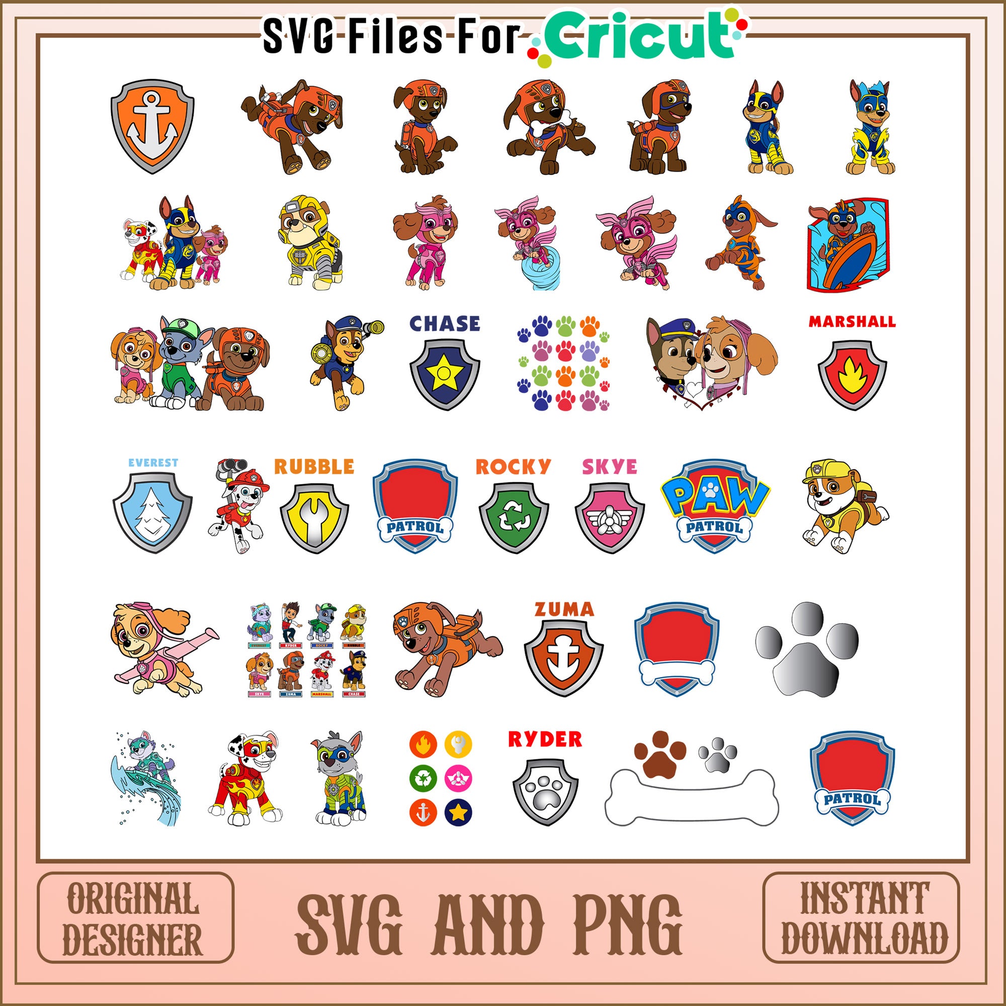 Paw patrol logo design bundle svg, paw patrol symbol svg – svg files ...