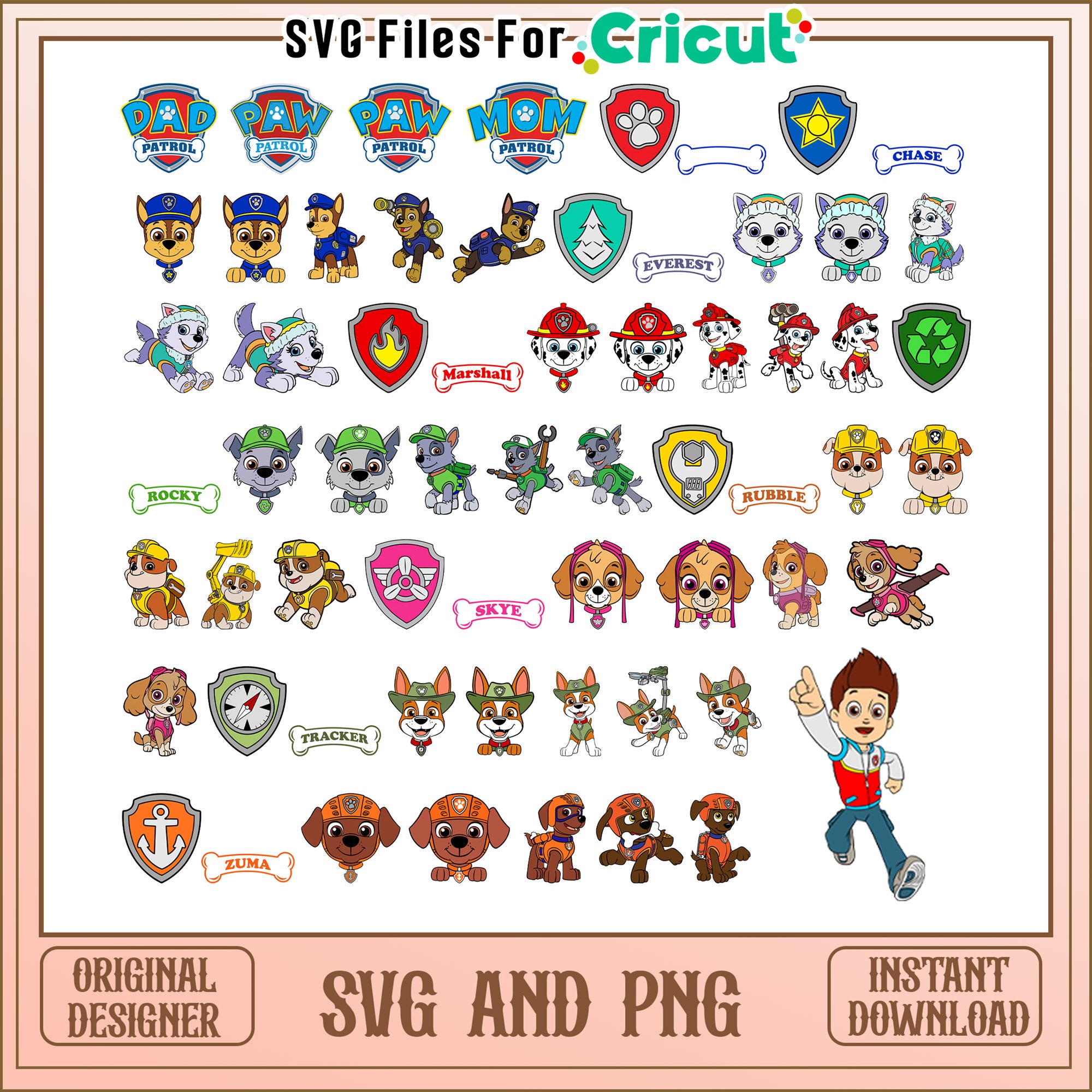 Dad paw patrol symbol design bundle svg, paw patrol svg – svg files for ...