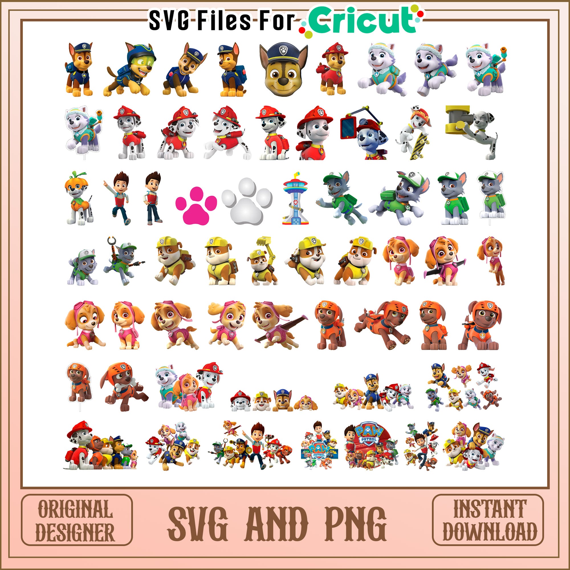 Cartoon paw patrol bundle design svg, paw patrol characters svg – svg ...