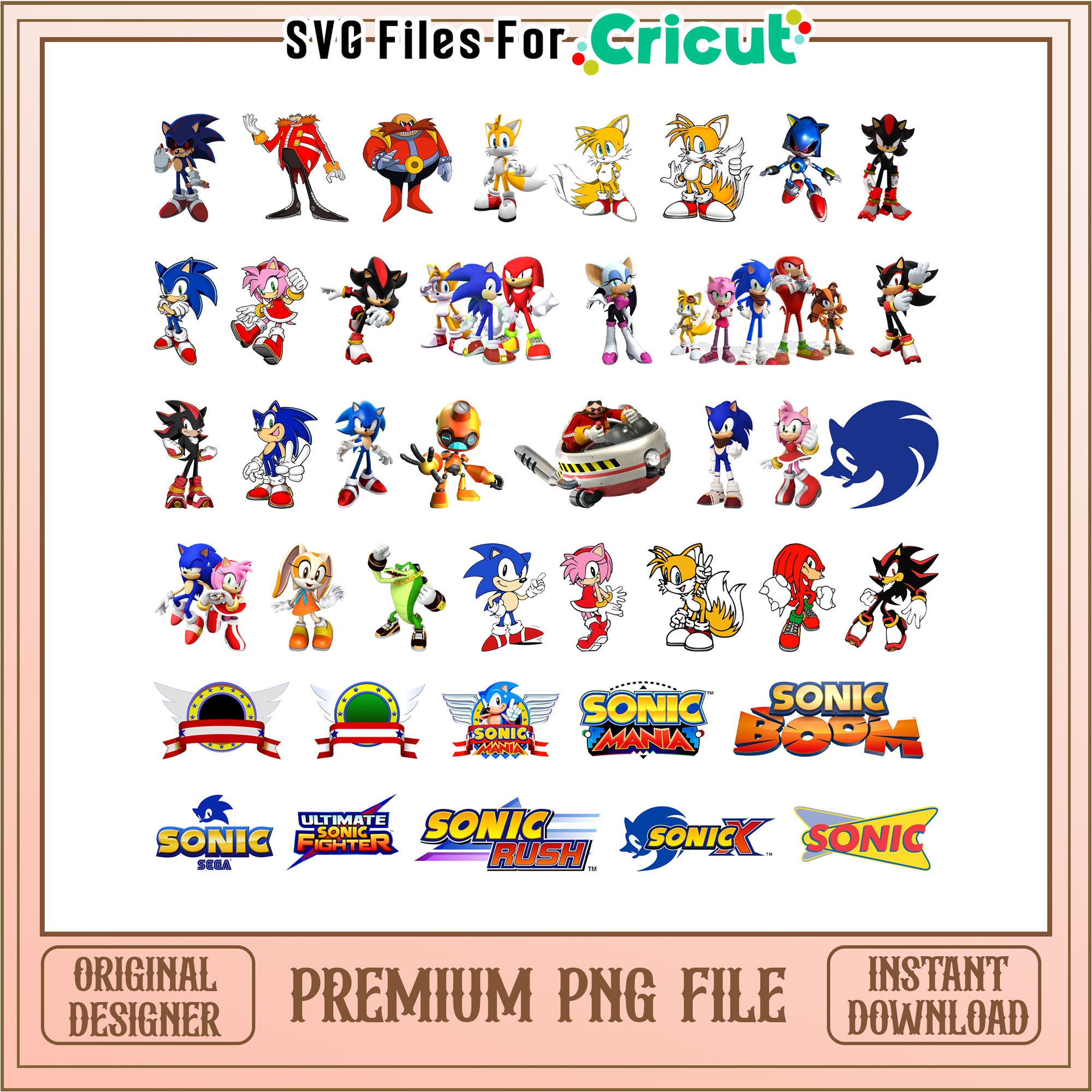 Sonic the hedgehog bundle png, sonic the hedgehog characters png – svg ...
