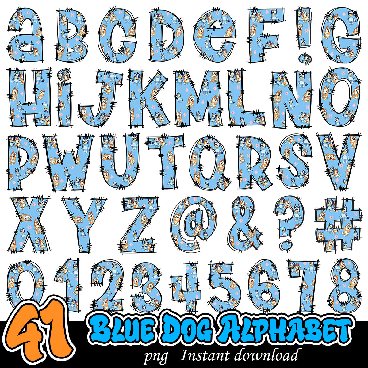 Blue Dog Alphabet Bundle Png, Bluey cartoon png bundle – svg files for ...